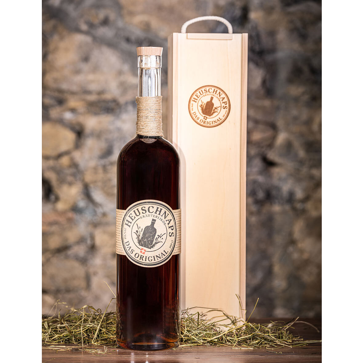 Heuschnaps das Original 3 Liter mit Holzbox | Bestswiss